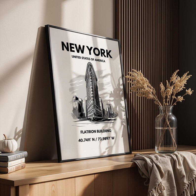 Flatiron Building New York Print – USA Travel Wall Art Poster - Etsy