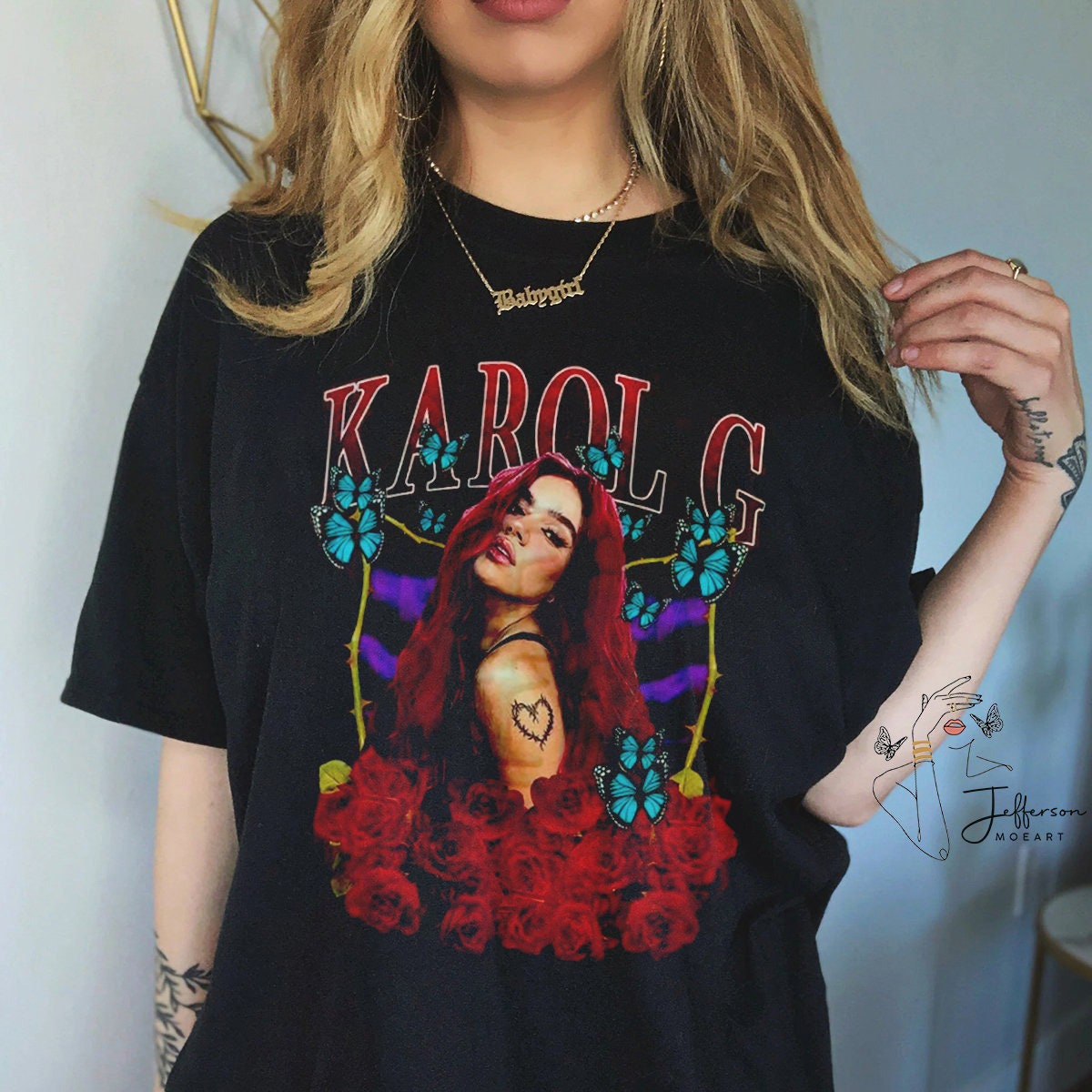 Karol G Red Hair Shirt, Bichota Red Shirt, Karol G Merch Starting at $9 ...