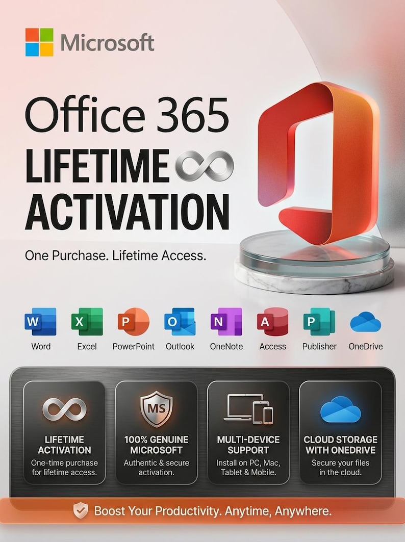 Microsoft Office 365 Professional Plus 2026 | Lifetime Account | 5 ...
