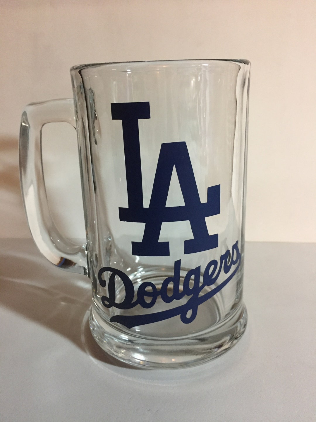 Los Angeles Dodgers Clear 16 Oz. Glass Beer Mug Can Add Personalized ...