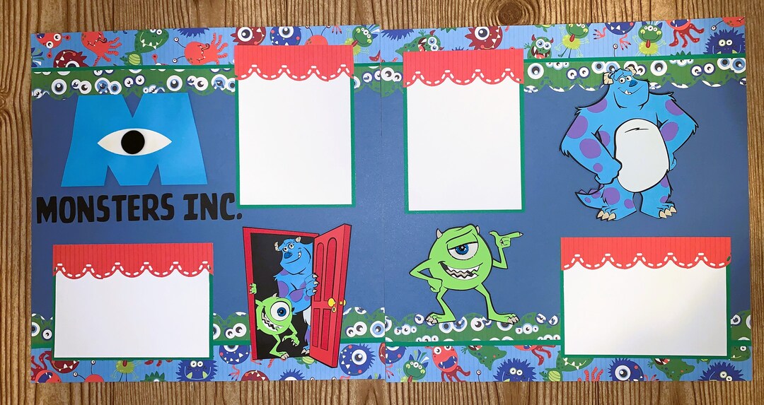 Monsters Inc Mike and Sulley Disney Themed Premade Scrapbook Layout 2 ...