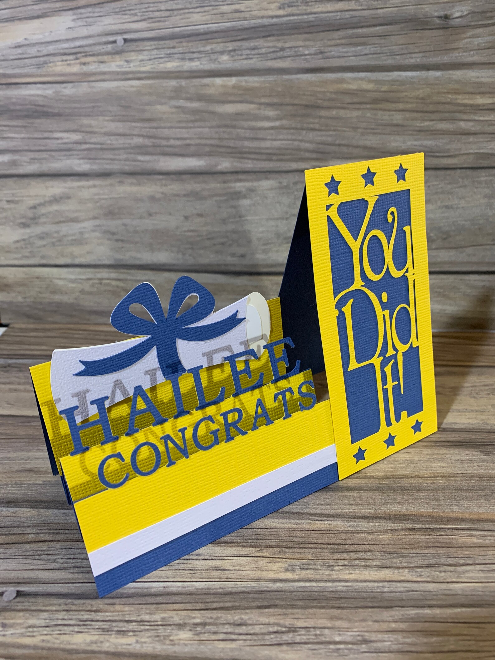 Personalized Graduation 3D Step Graduation Card 5.5 X 5.5 in | Etsy