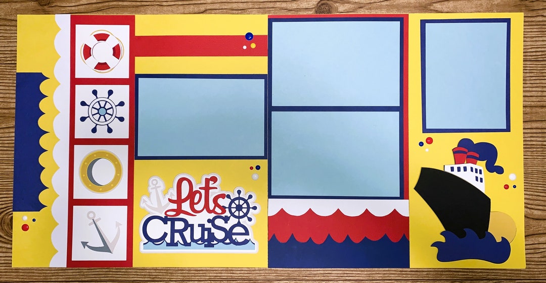 Let's Cruise Colorful Cruise Ship Themed Premade Scrapbook Layout 2 ...