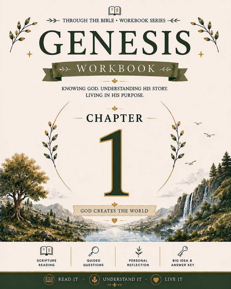 Genesis Chapter 1 Bible Study Workbook, Chapter-by-chapter Journey ...
