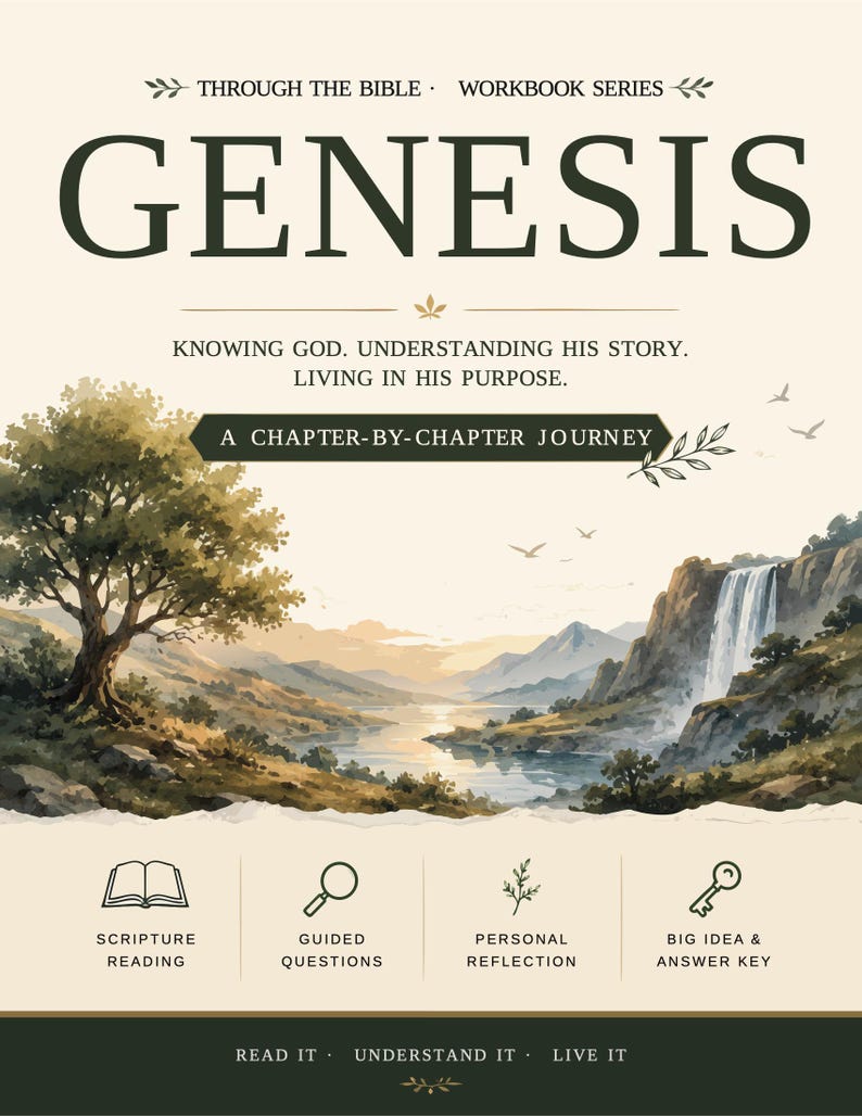 Genesis Chapter 1 Bible Study Workbook, Chapter-by-chapter Journey ...
