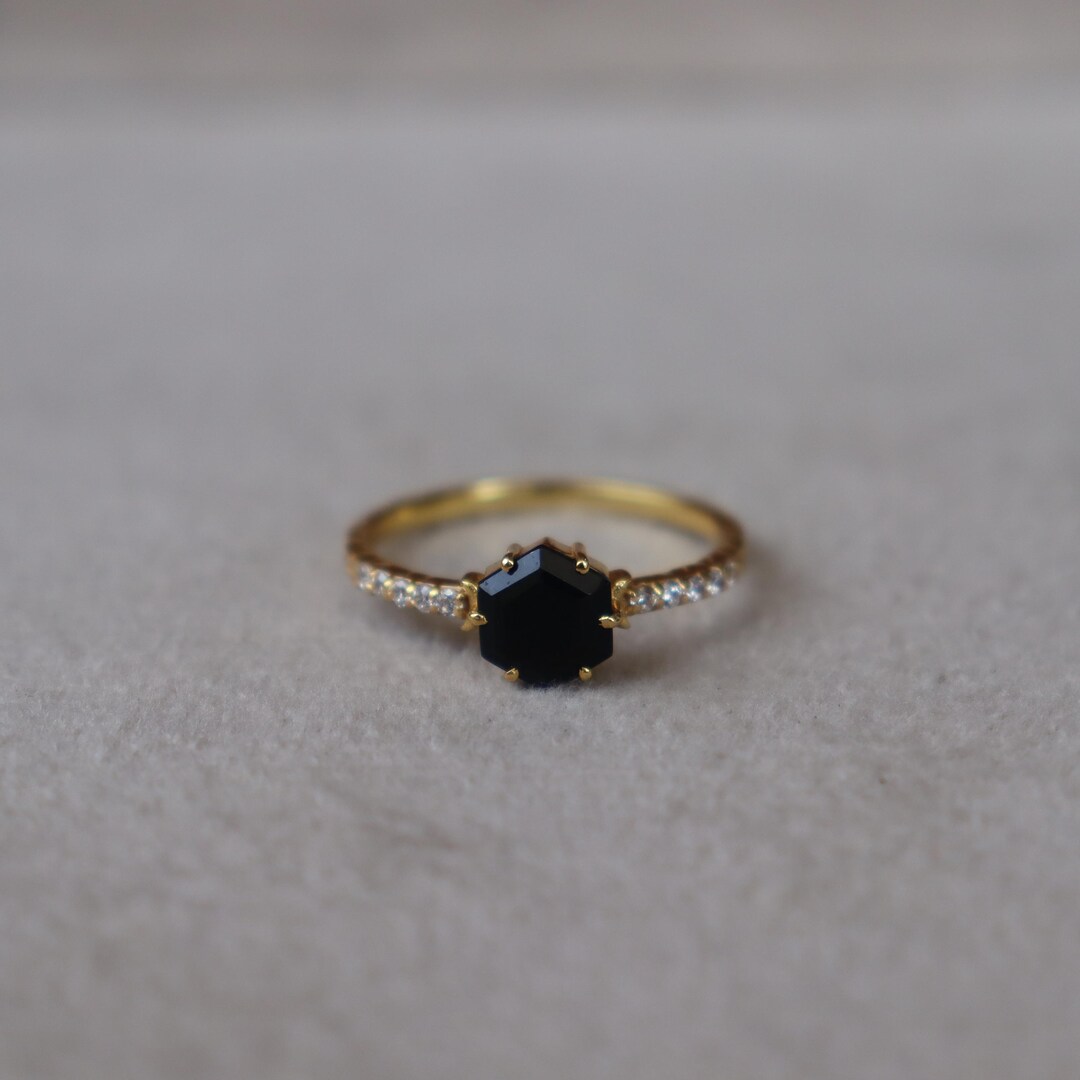 Celestial Moon Black Onyx, Mini Half Moon Design, 925 Sterling Silver ...