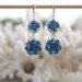 Mardy Double Roses Earrings in Dusty Blue and Claudy Blue - Etsy