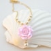 Light Pink Rose Necklace, Pink Flower Necklace, Pink Bridesmaid ...