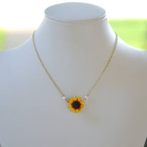 ORIGINAL Red Yellow Sunflower Pendant Necklace. Red Yellow Sunflower ...