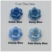 Mardy Double Roses Earrings in Dusty Blue and Claudy Blue - Etsy