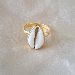 Cowrie Ring Gold Ring Shell Ring Gold Cowrie Shell Ring 24K Gold Plate ...