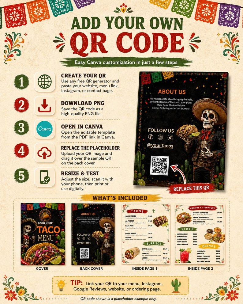 Editable Mexican Restaurant Menu Template, Food Truck Price List ...