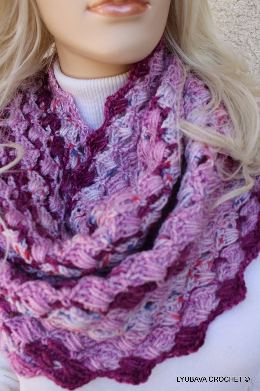CROCHET PATTERN Cowl Scarf Lilac Splash Easy Pattern. Scarf - Etsy