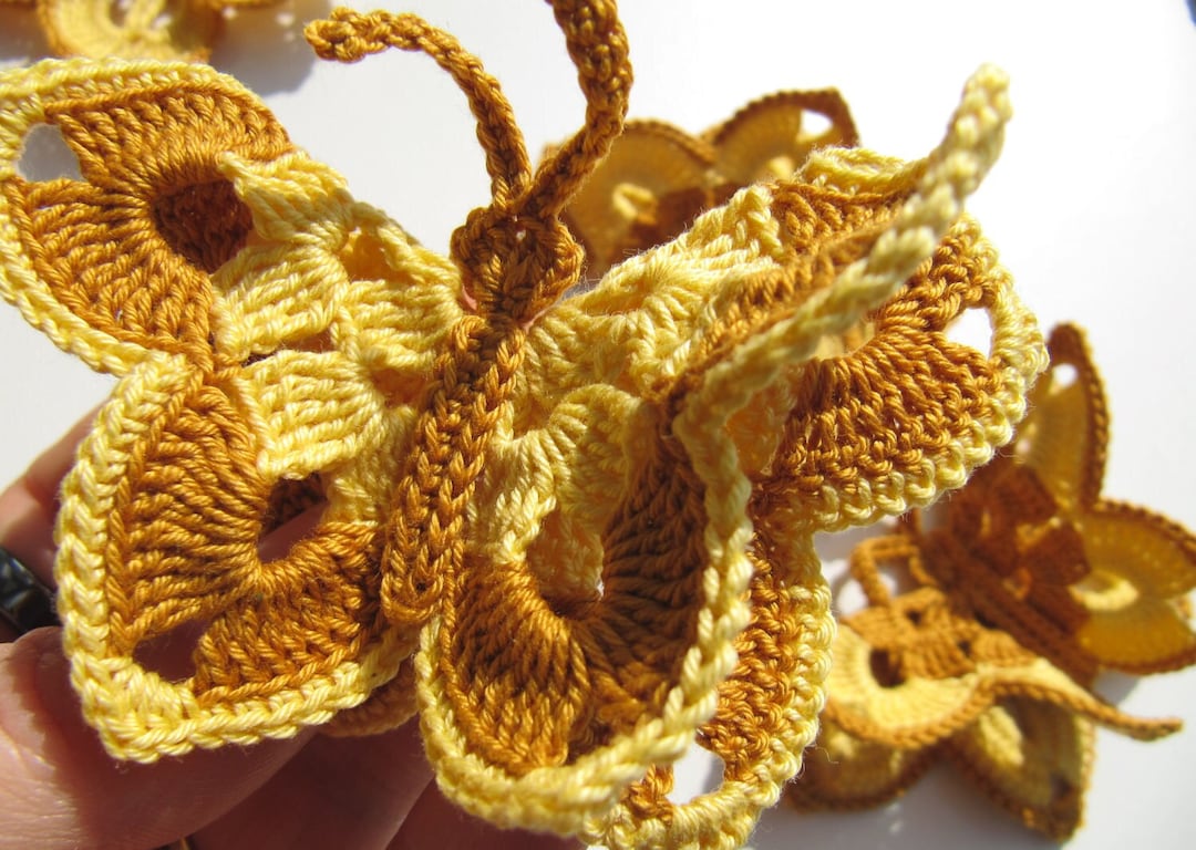 Crochet Butterfly Tutorial PATTERN. 3d Butterflies Crochet Pattern ...