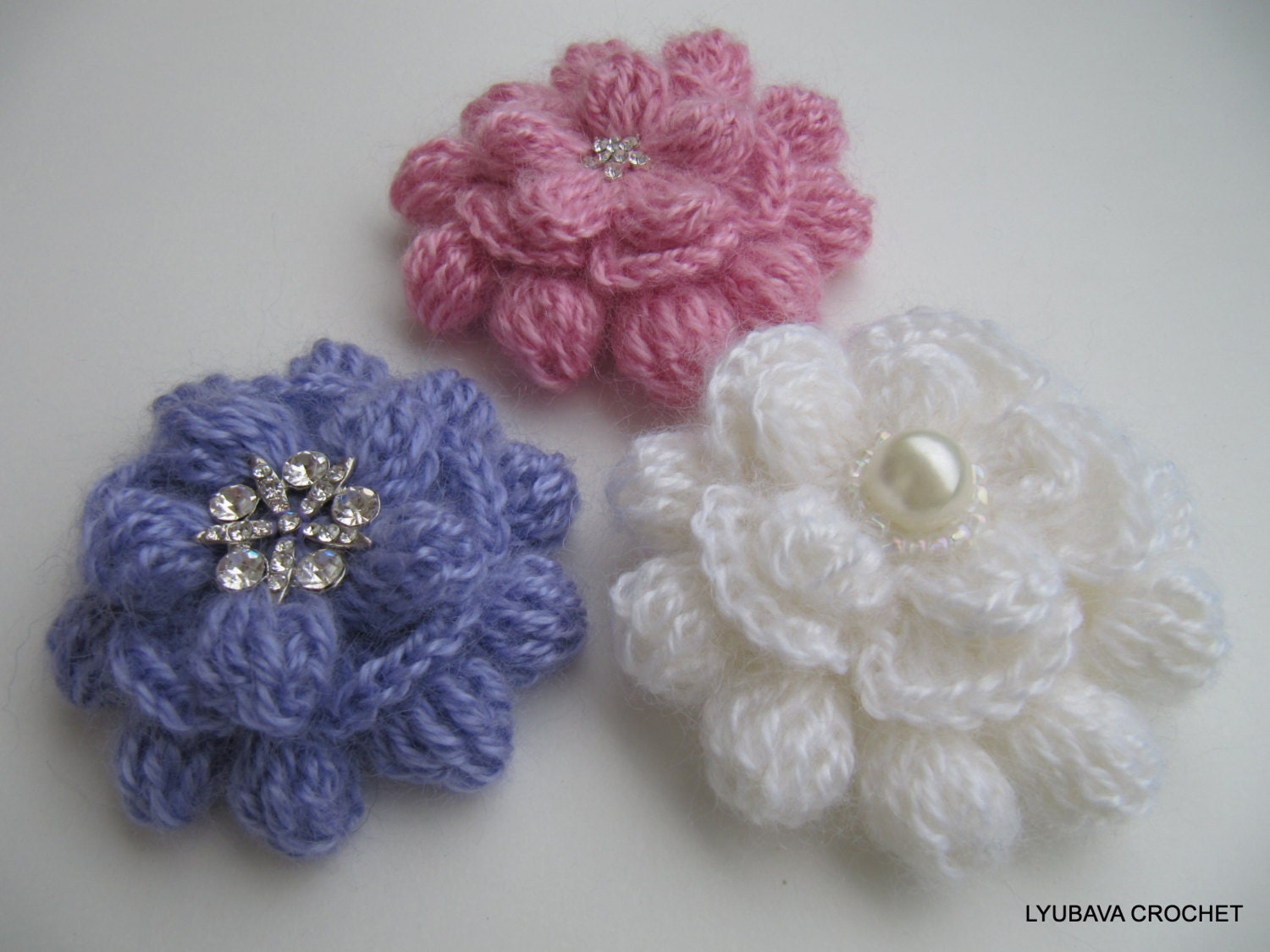 Crochet Flower Brooch Free Pattern