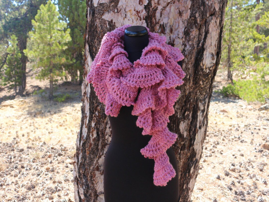 Crochet PATTERN Ruffle Scarf. Chunky Crochet Ruffled Scarf Pattern ...