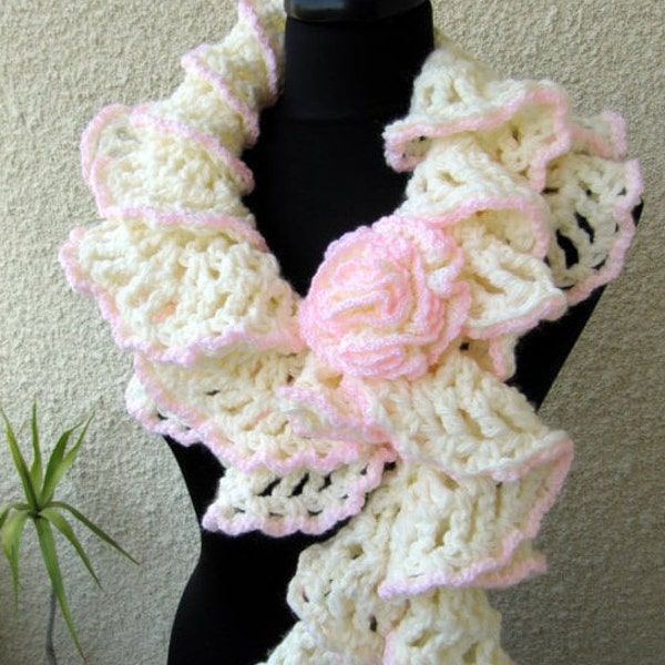Ruffle Crochet Scarf - Etsy