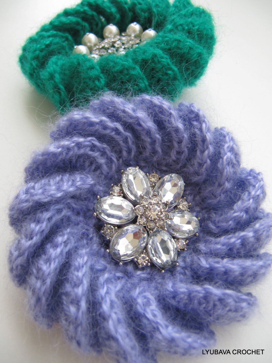 CROCHET PATTERN Unique Crochet Brooch Mohair Flower Brooch - Etsy