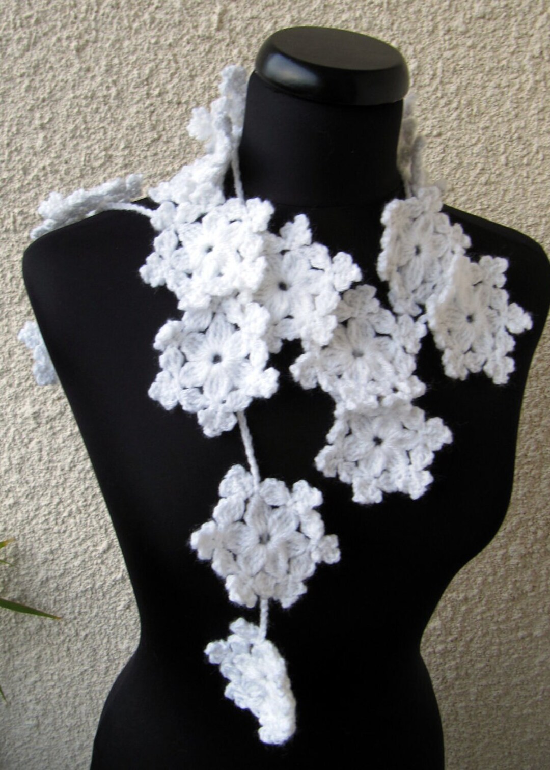 Crochet Snowflake Scarf Pattern: Christmas Garland Decor (PDF Pattern ...