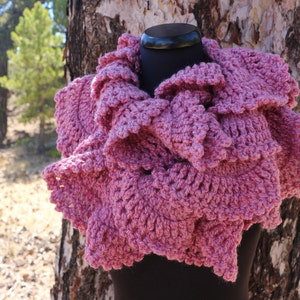 Crochet PATTERN Ruffle Scarf. Chunky Crochet Ruffled Scarf Pattern ...