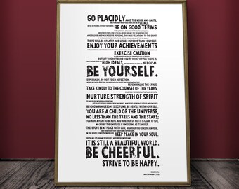 Desiderata poster poem download 'Go Placidly Amidst the | Etsy