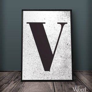 Letter V Print, Letter Wall Art, Letter Wall Decor, Printable Letters ...