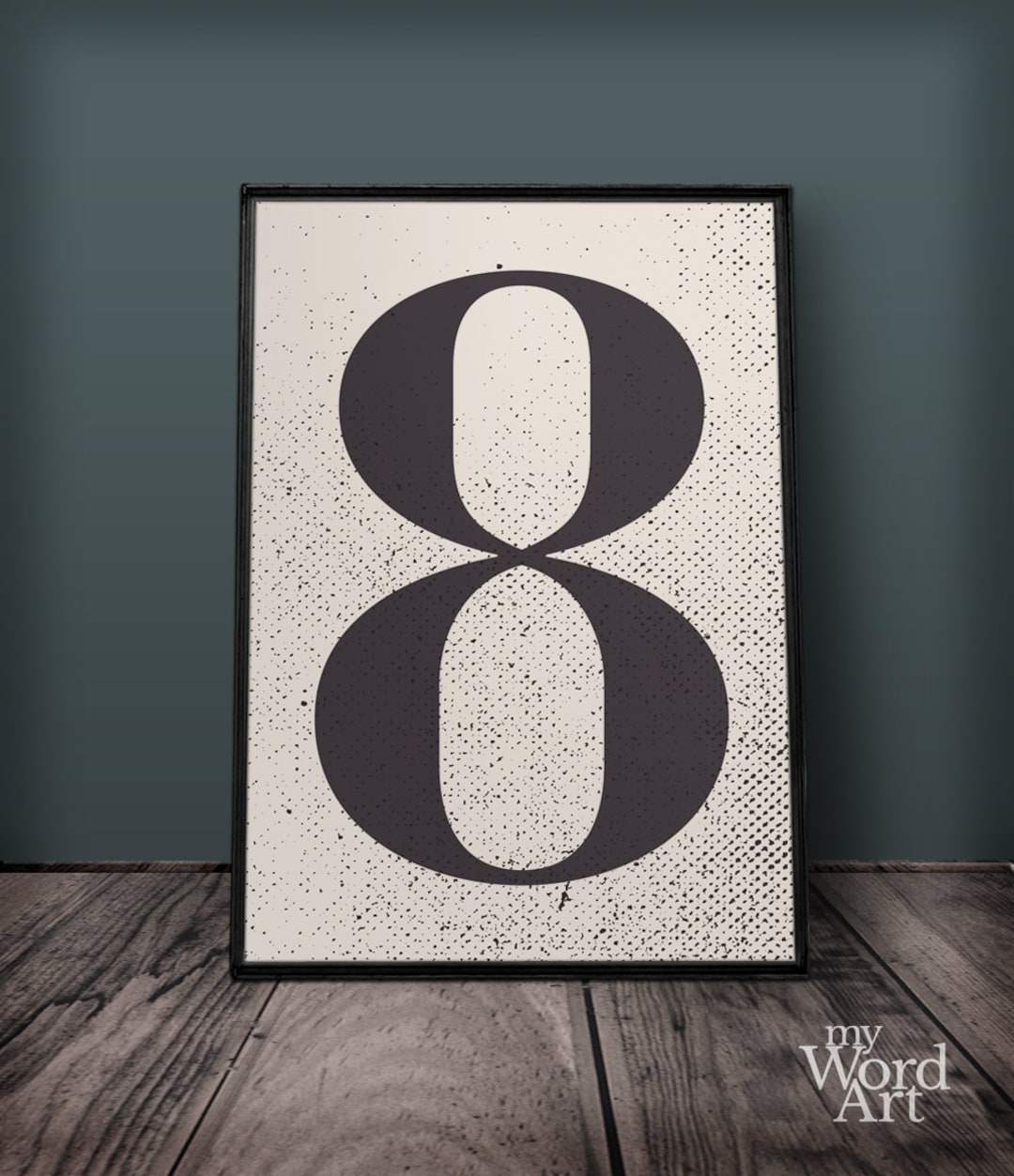 Number 8 Print, Number Eight Wall Art, Number Wall Decor, Printable ...