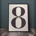 Number 8 Print, Number Eight Wall Art, Number Wall Decor, Printable ...