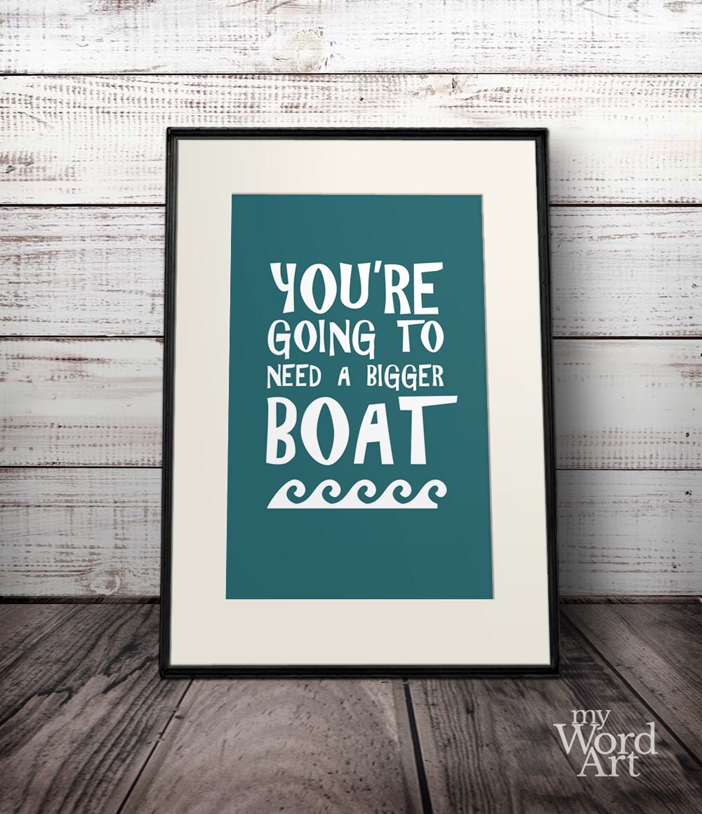 Jaws Film Quote Print, Jaws Wall Art, Film Quote Wall Decor, Printable ...
