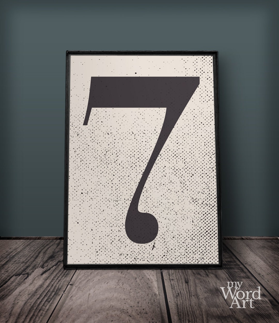 Number 7 Print, Number Seven Wall Art, Number Wall Decor, Printable ...
