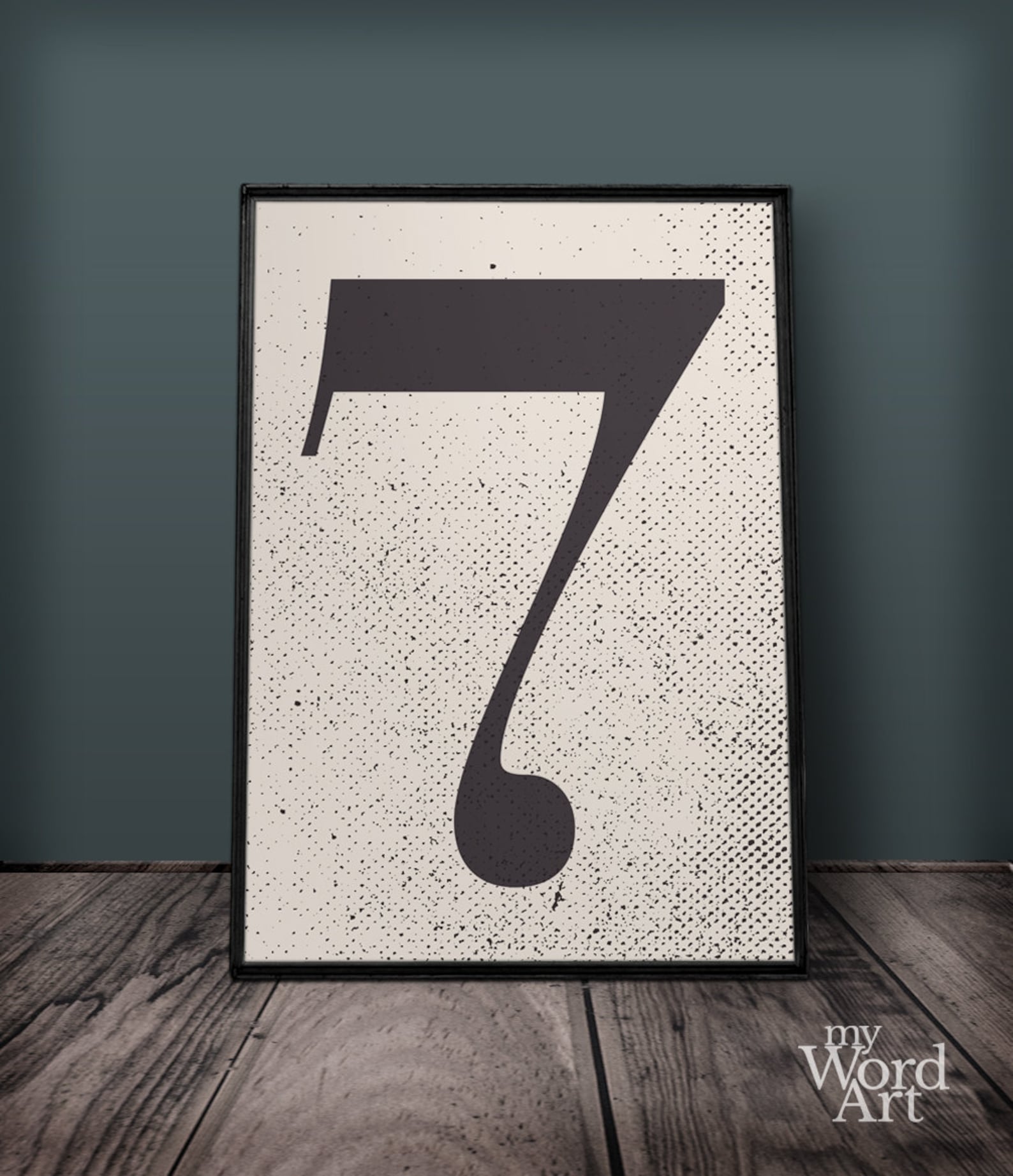 Number 7 Print, Number Seven Wall Art, Number Wall Decor, Printable ...