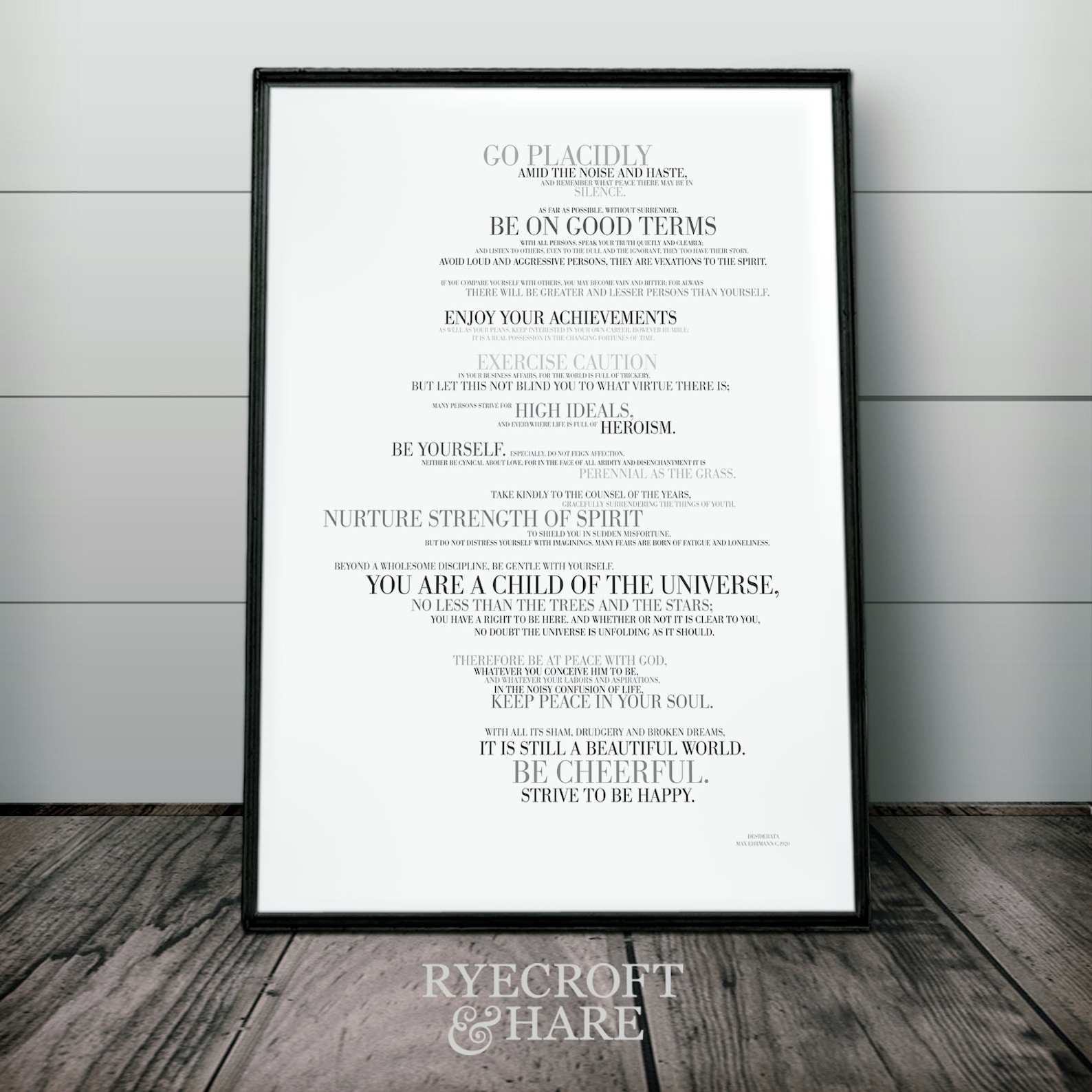 Desiderata Poster Poem Download 'go Placidly Amidst the Noise and Haste ...