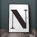 Letter N Poster, Letter Wall Art, Letter Wall Decor, Printable Letters ...