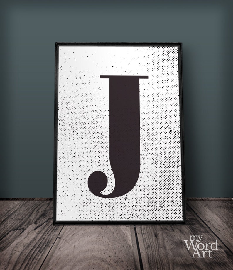Letter J Print, Letter Wall Art, Letter Wall Decor, Printable Letters ...