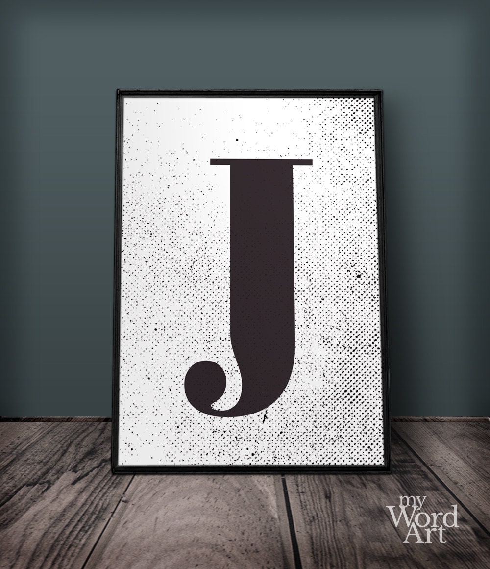 Letter J Print, Letter Wall Art, Letter Wall Decor, Printable Letters ...