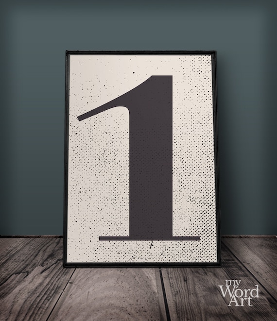Number 1 Print Number One Wall Art Number Wall Decor | Etsy