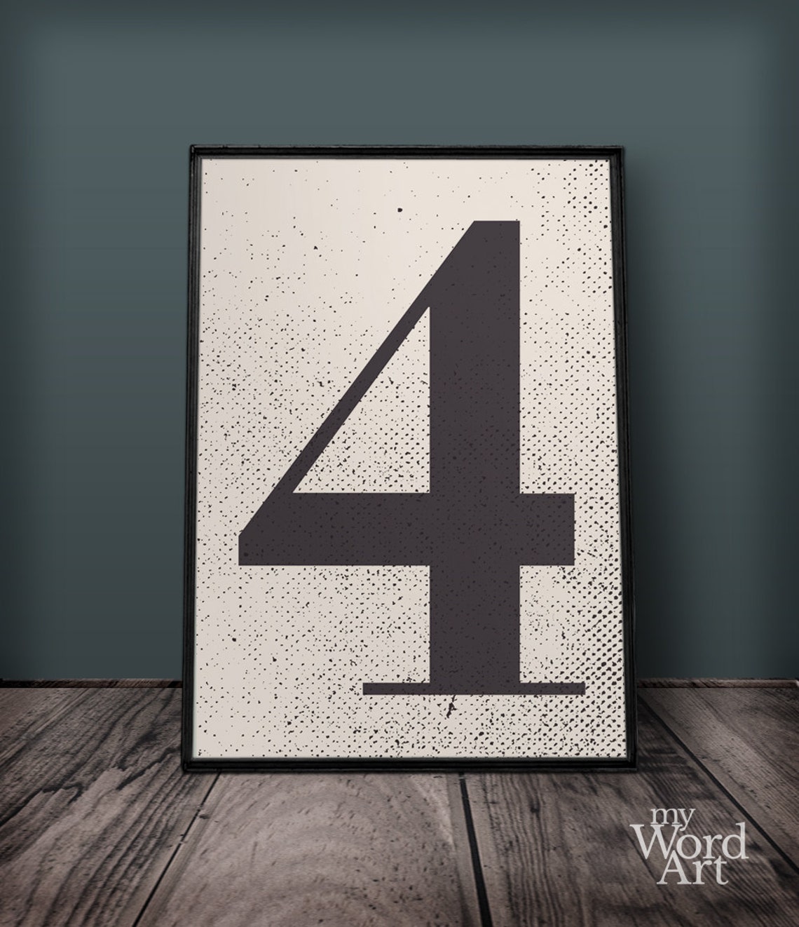 Number 4 Print, Number Four Wall Art, Number Wall Decor, Printable ...