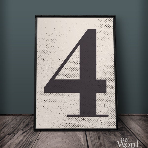Number Four Wall Art - Etsy
