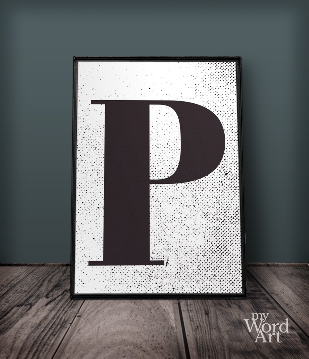 Letter P Print, Letter Wall Art, Letter Wall Decor, Printable Letters ...