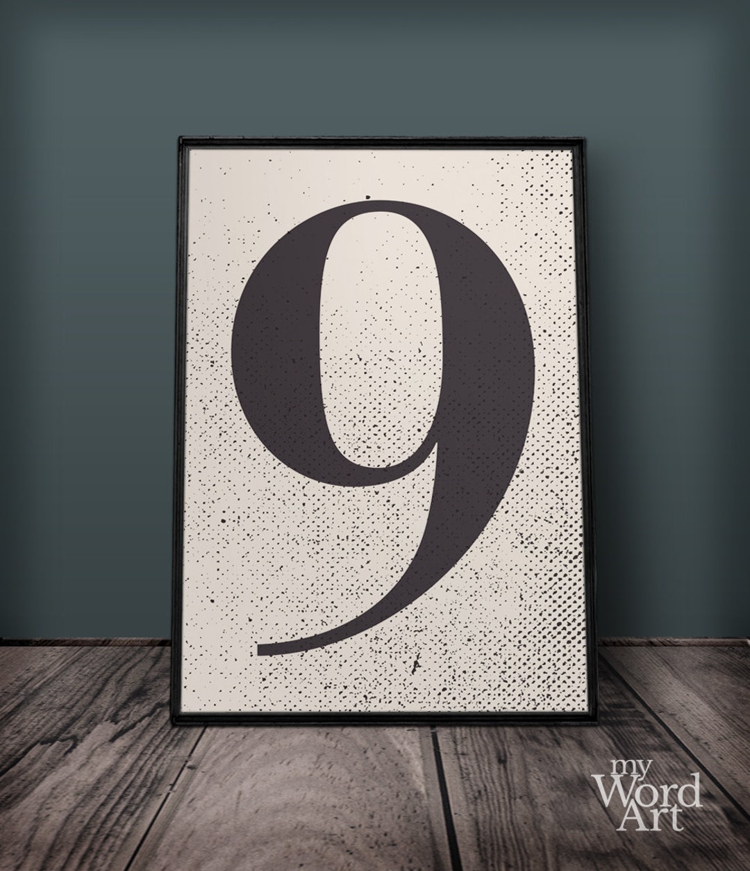 Number 9 Print, Number Nine Wall Art, Number Wall Decor, Printable ...