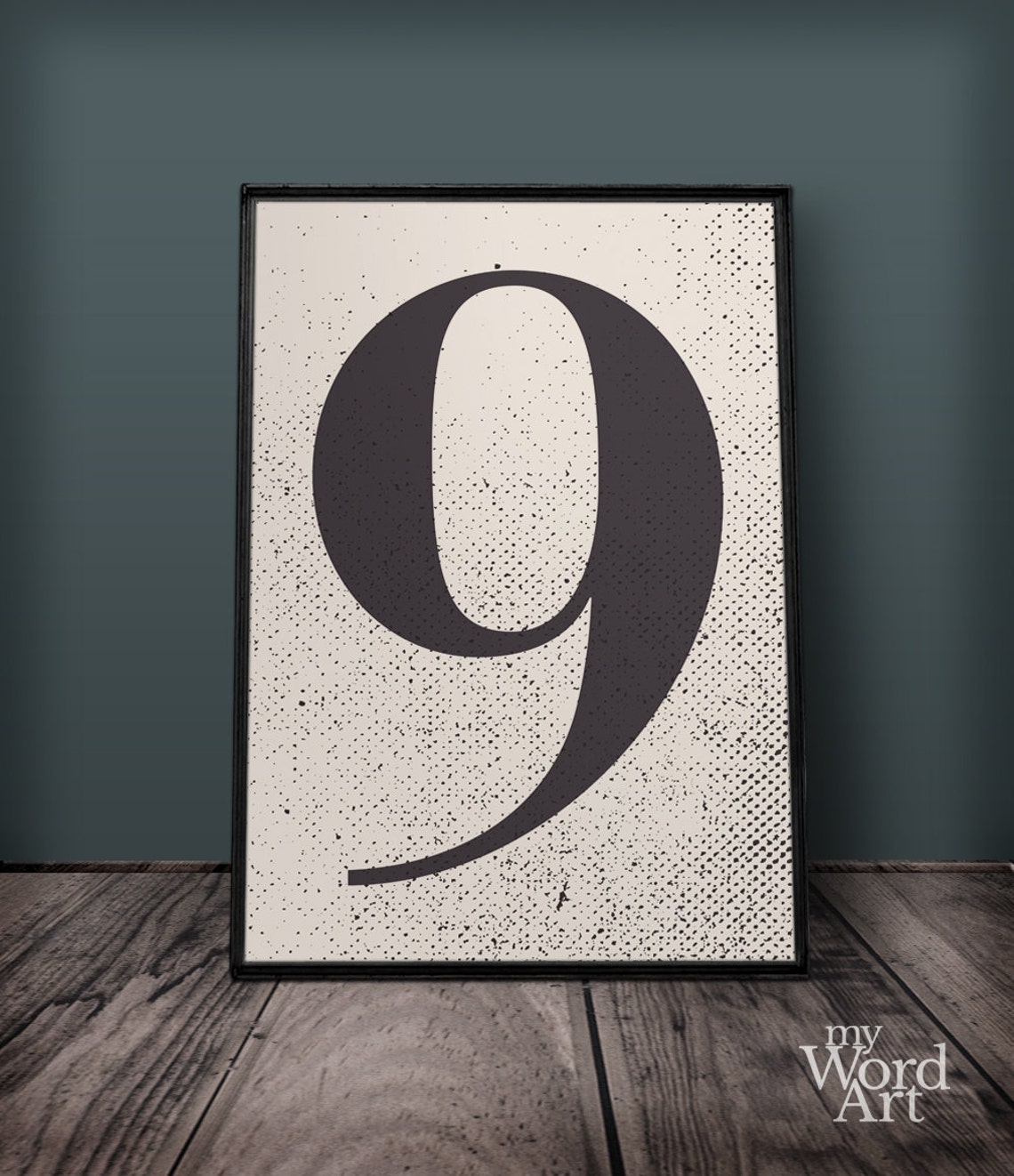 Number 9 Print, Number Nine Wall Art, Number Wall Decor, Printable ...