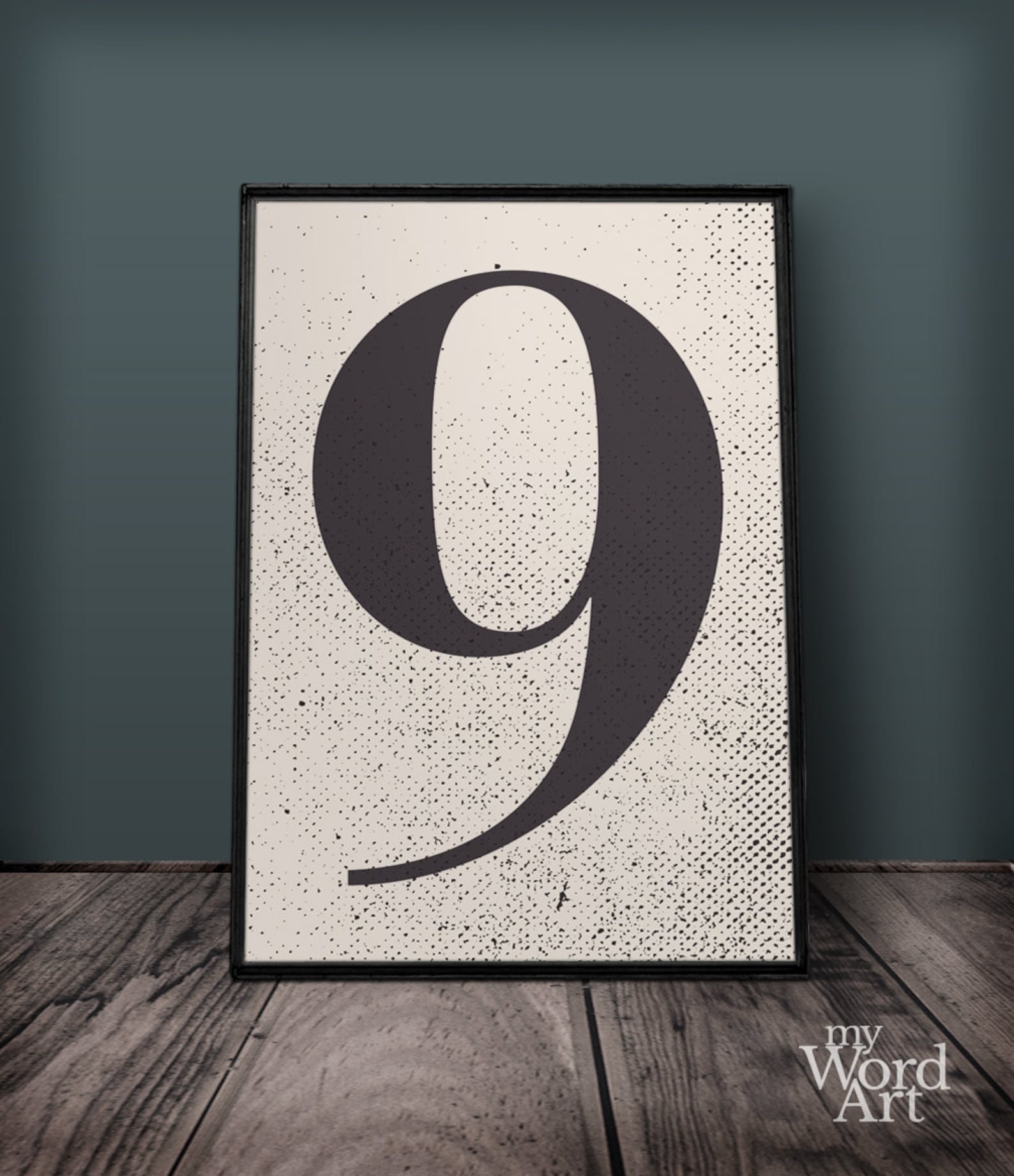 Number 9 Print, Number Nine Wall Art, Number Wall Decor, Printable ...