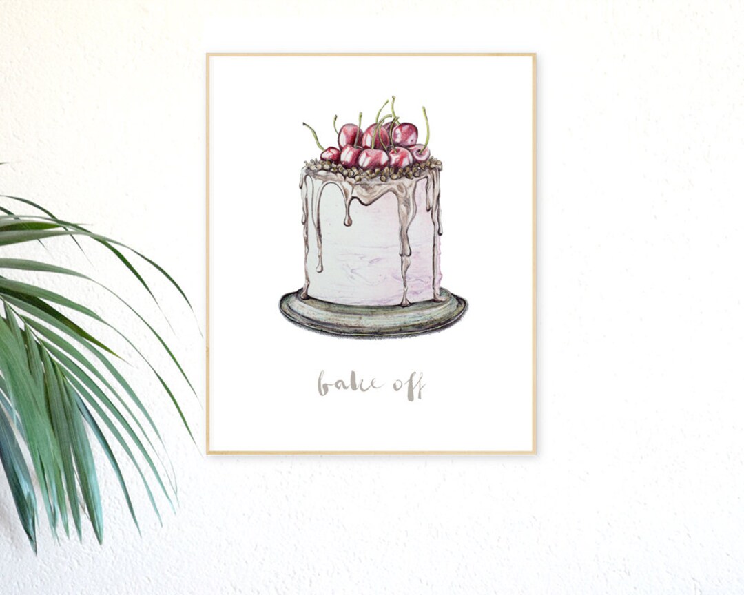 Set of 2 'bake Off' Cupcake and Cake Illustrations PRINTABLES - Etsy