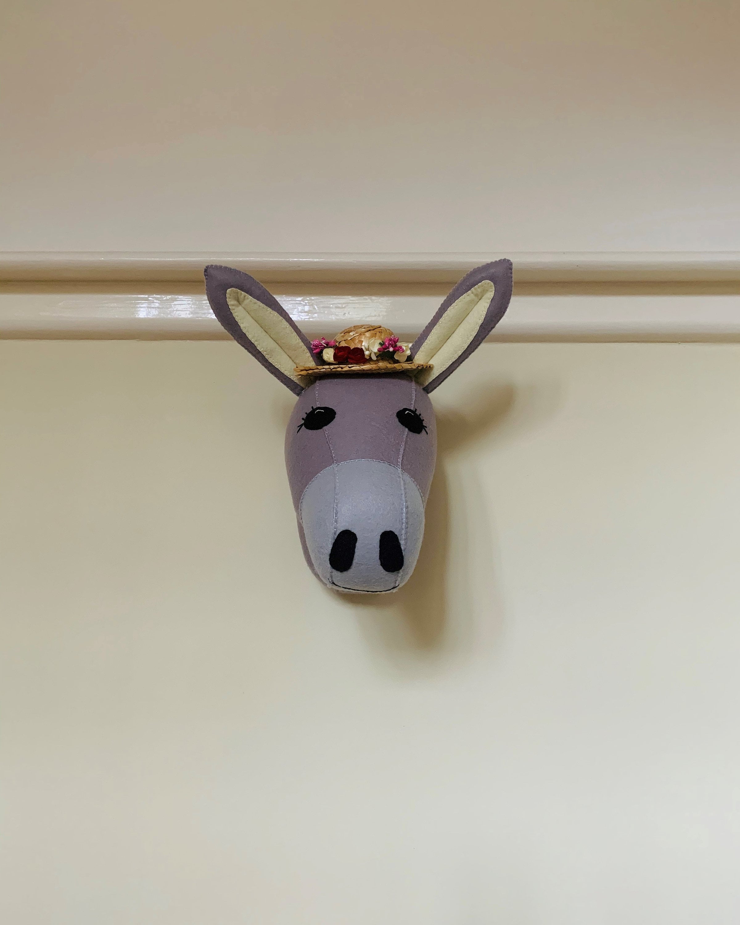 Felt Taxidermy Animal Head Wall Mount - Donkey Felt Trophy Head - Etsy UK