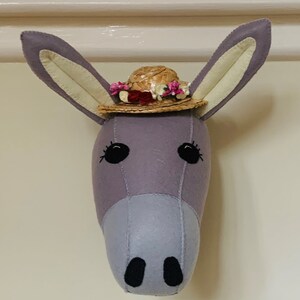 Felt Taxidermy Animal Head Wall Mount - Donkey Felt Trophy Head - Etsy UK
