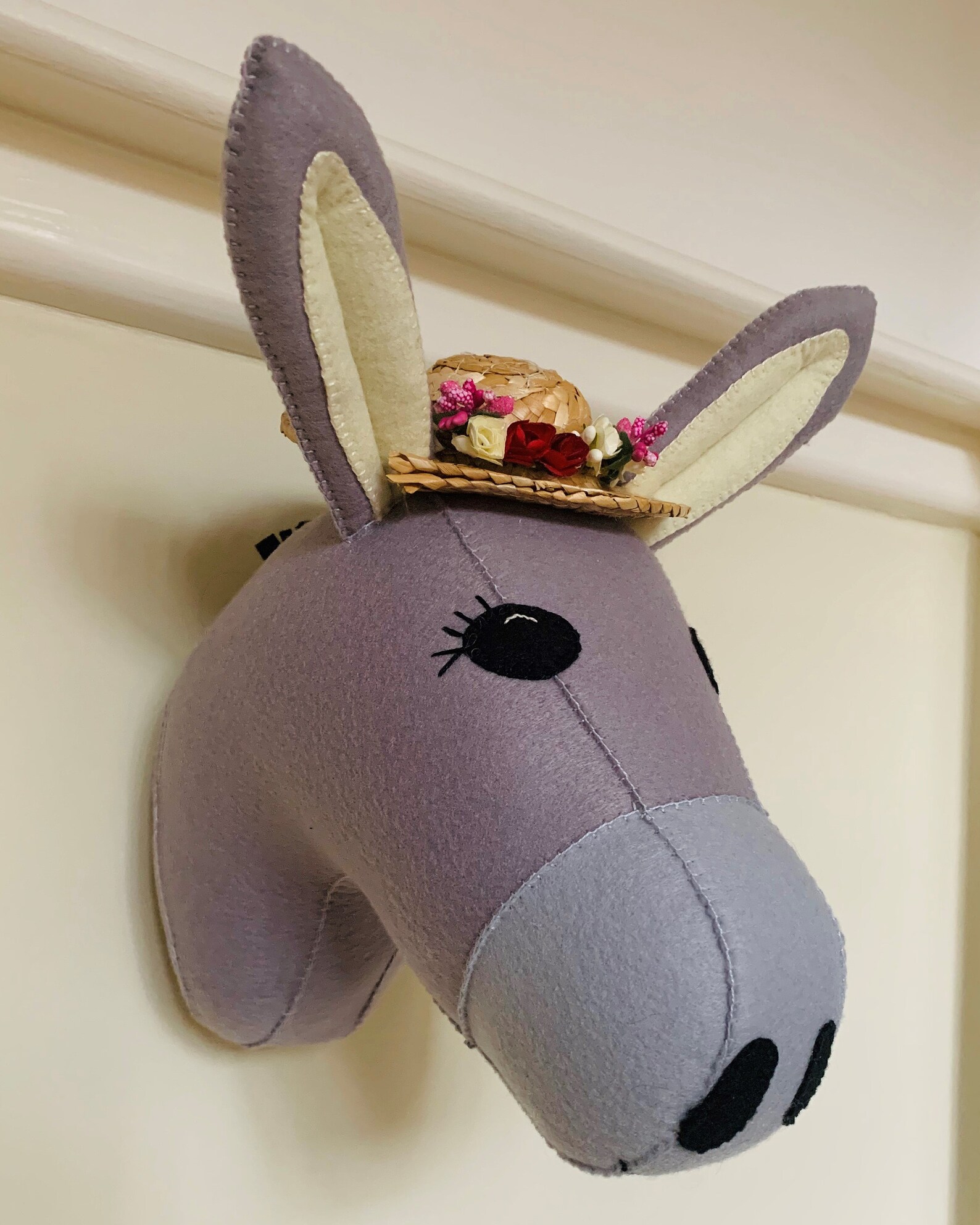 Felt Taxidermy Animal Head Wall Mount - Donkey Felt Trophy Head - Etsy UK