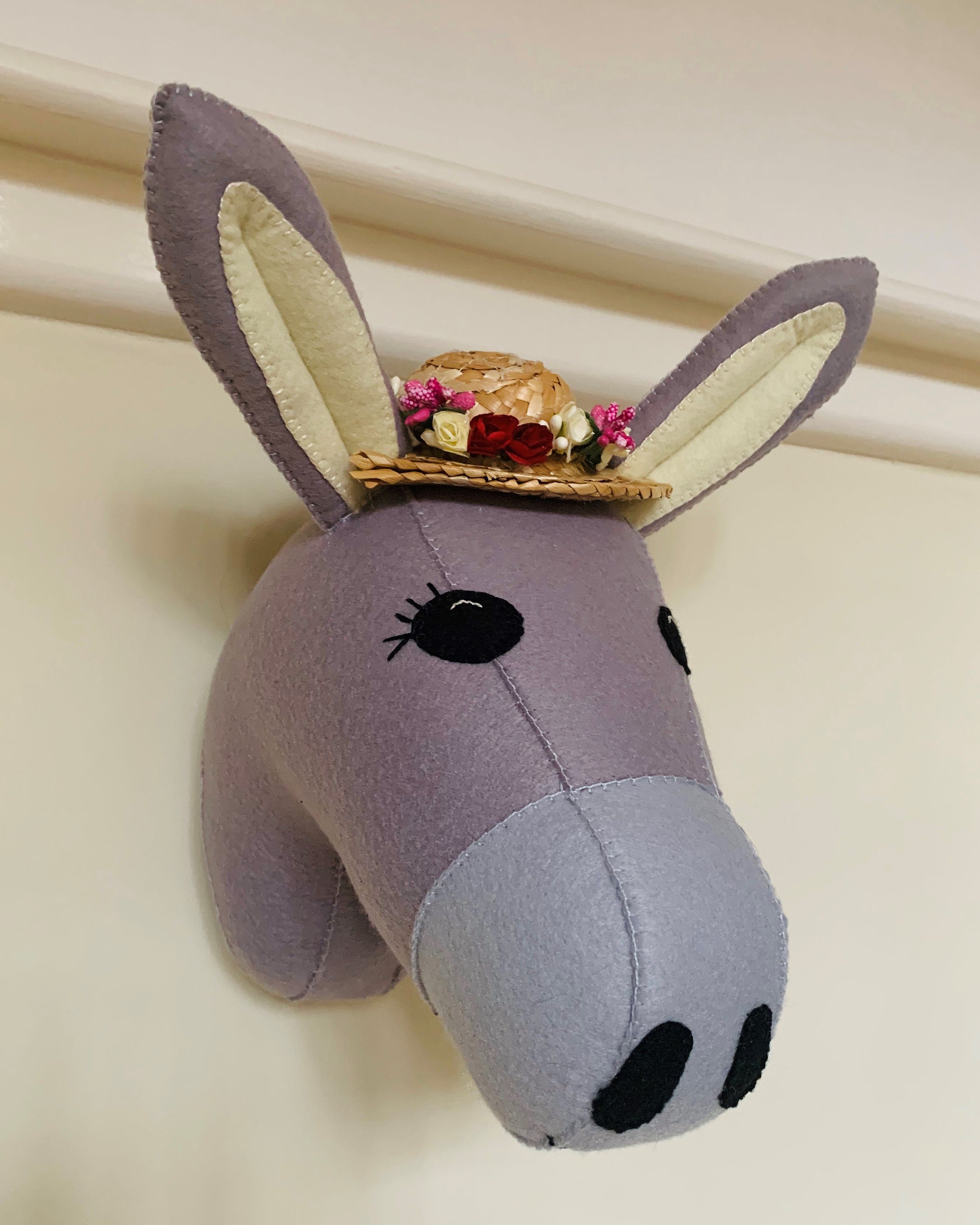 Felt Taxidermy Animal Head Wall Mount - Donkey Felt Trophy Head - Etsy UK