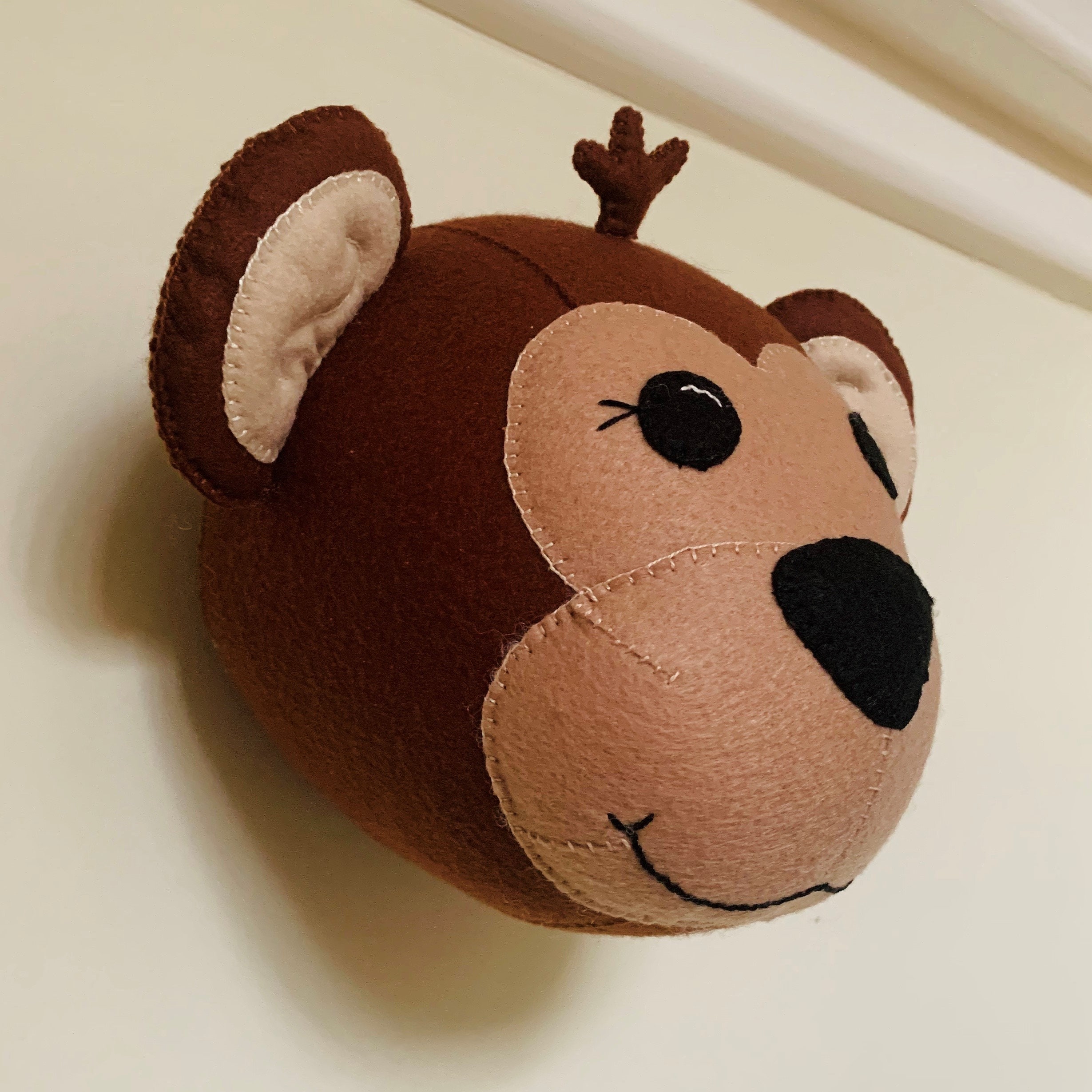 Felt Taxidermy Animal Head Wall Mount Chimpanzee Monkey Felt - Etsy UK