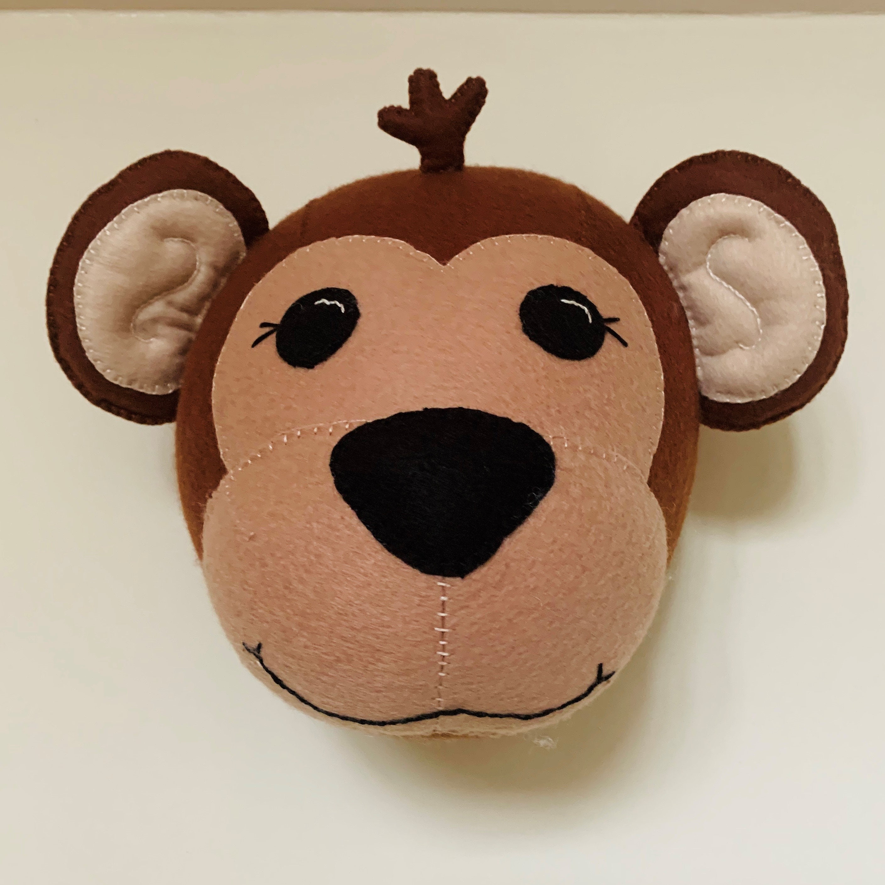 Felt Taxidermy Animal Head Wall Mount Chimpanzee Monkey Felt - Etsy UK