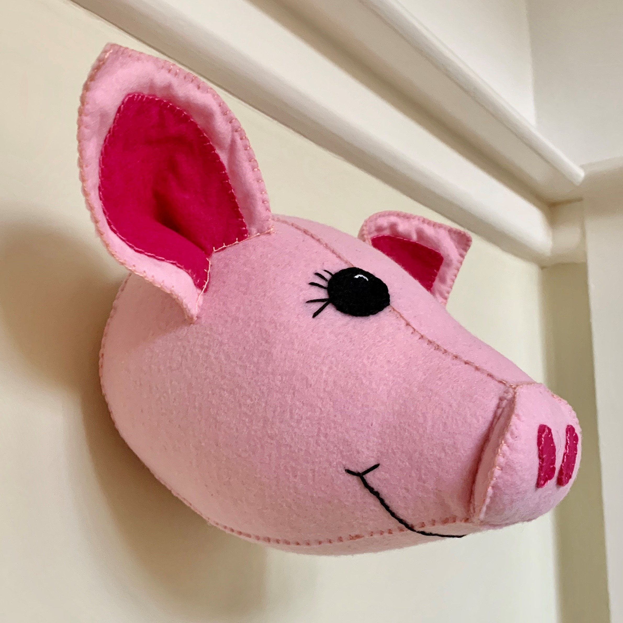 Felt Taxidermy Animal Head Wall Mount Pig Felt Trophy Head - Etsy UK